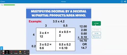 5th Grade Multiply Decimals with Partial Products/Area Model Boom Card ...