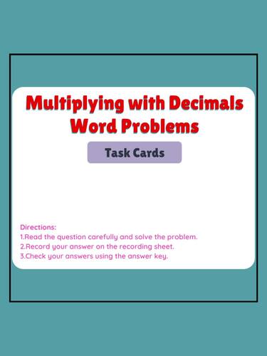 Multiplying Decimals – Word Problem Task Cards by professional designer