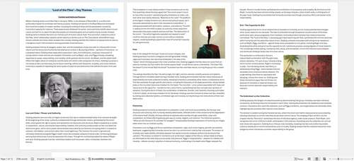 'Lord of the Flies' - Thematic Analysis | TPT