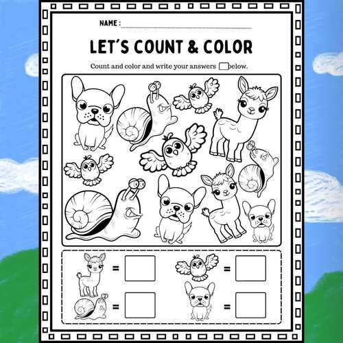Color and count and write how many, Math activities, Kindergarten