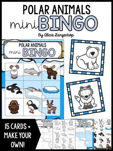 Preschool Polar Animals Mini Bingo Game by MsKinderhop | TPT