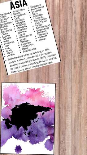 7 Continents & Countries Information Flashcards Geography World Social ...