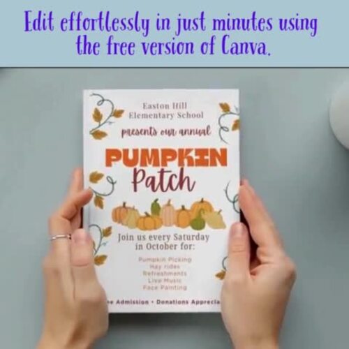 Editable School Pumpkin Patch Invitation Template | Printable Invitation