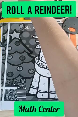 'Roll a Reindeer' Math Center by Nomadic Bee | TPT