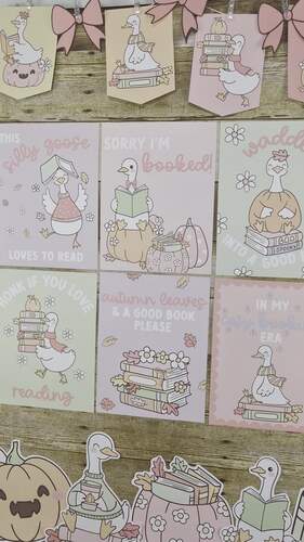 Fall Goose Reading Classroom Posters - Fall Bulletin Board Kit | TPT