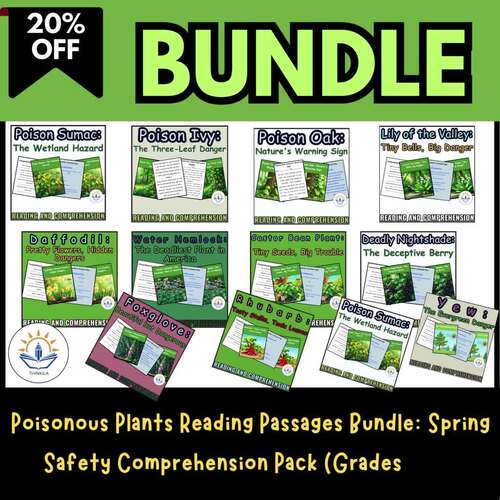 Poisonous Plants Reading Passages Bundle: Spring Safety Comprehension ...
