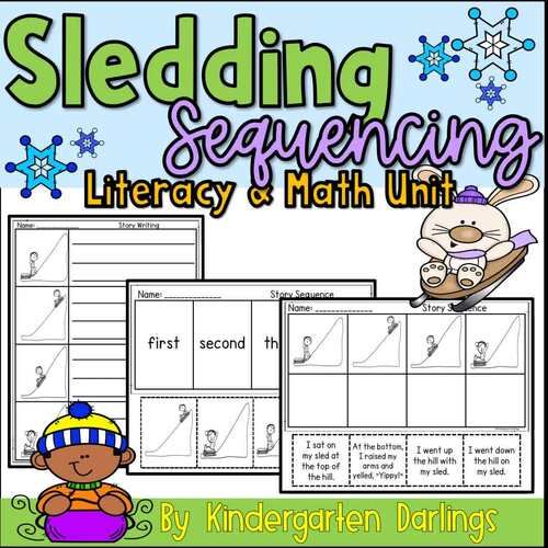 Winter Sequencing Literacy and Math Unit for Kindergarten & First Grade