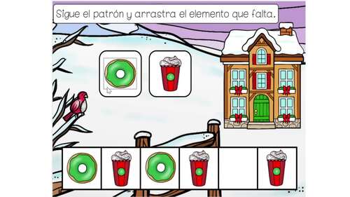 Christmas Patterns Spanish - Google Slides™ and PPT by Un dos tres TEACH