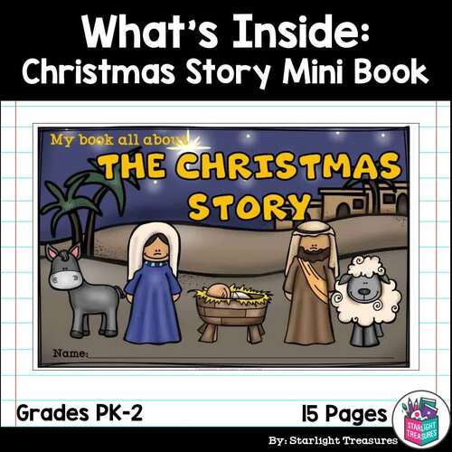 The Christmas Story Mini Book for Early Readers - Nativity Story, Birth ...