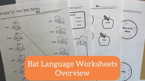 Bat Themed Speech Therapy Language Worksheets and Activities by ...