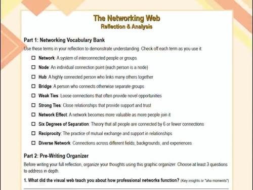 The Networking Web Activity | Visual Learning for Professional Network ...