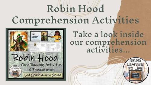 Robin Hood Close Reading Passage & Comprehension Activities | 3rd–4th Grade