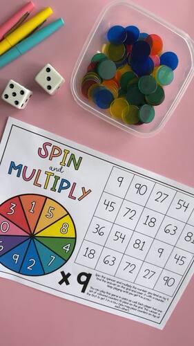 Multiplication spinner games / Times table games x2-x12 | TPT