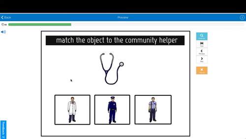 Community Helpers Matching Objects to Person Life Skills Boom Cards™: