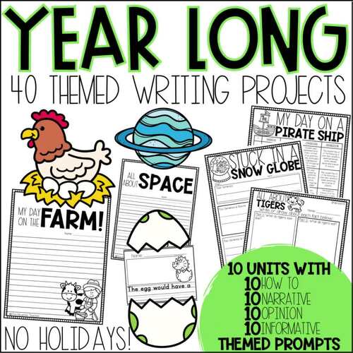 Year of Narrative, Informative & Opinion Writing Prompts, Activities ...