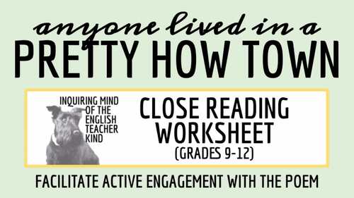 "anyone lived in a pretty how town" by E.E. Cummings Close Reading ...
