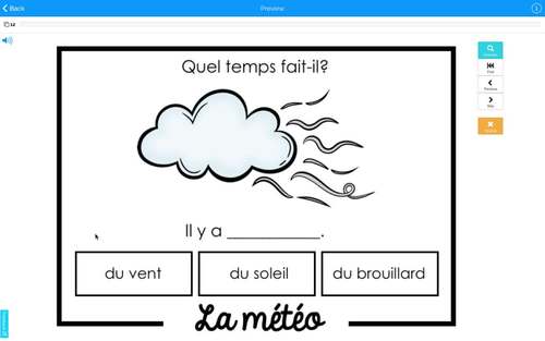 La météo French weather vocabulary review digital BOOM Cards by The ...