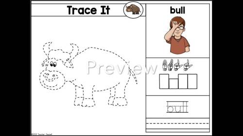 ASL Nouns Building Sign Vocabulary - Tracing by Teacher Jeanell | TPT