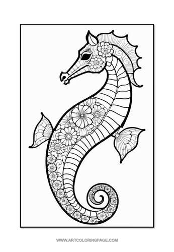 Unwind and Create with Coloring Pages Seahorses Mandala Vol - 4 | TPT