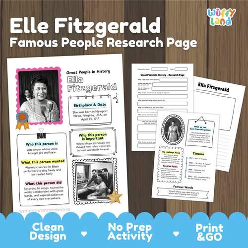 Ella Fitzgerald Research Project | Black History & Womens History Month ...