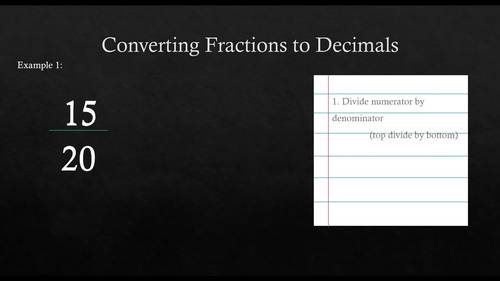 Converting Fractions to Decimals and Decimals to Fractions Lesson ...