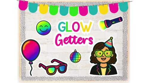 Glow Day Classroom Decor Kit – Neon Posters, Name Tags, Bunting & Borders