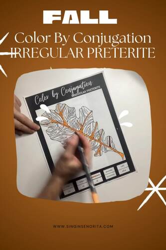 Irregular Preterite Color By Conjugation-Fall by SinginSeñorita | TPT