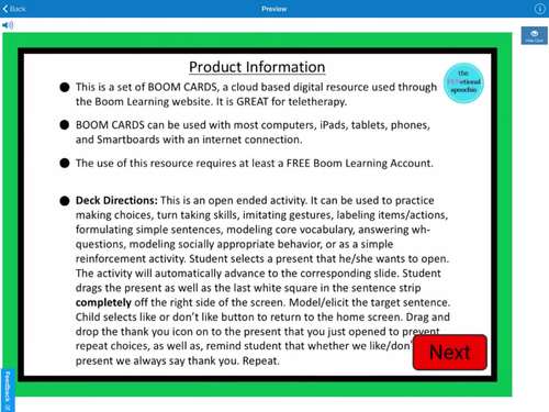 Open Ended Activity Let's Open Presents BOOM Card Deck Speech Language ...