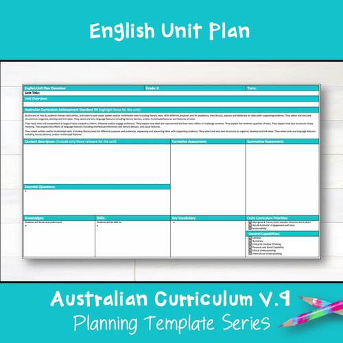 V9 Australian Curriculum Unit Plan Templates - Year 8 Bundle Pack