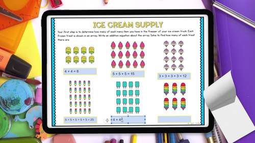 Ice Cream Truck Mania: Math Project Based Learning - 2nd - Print & Digital