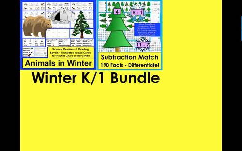 Winter Activities Bundle K/1 Editable Games, Mini Books, Poems, Phonics ...