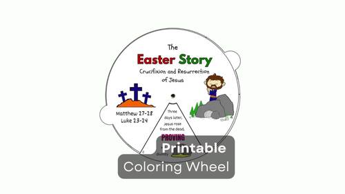 The Easter Story Coloring Wheel, Resurrection Printable Sunday School ...