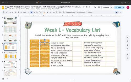 Grade 6 - Conventions & Vocabulary - Google Lesson Slides - Alberta ...
