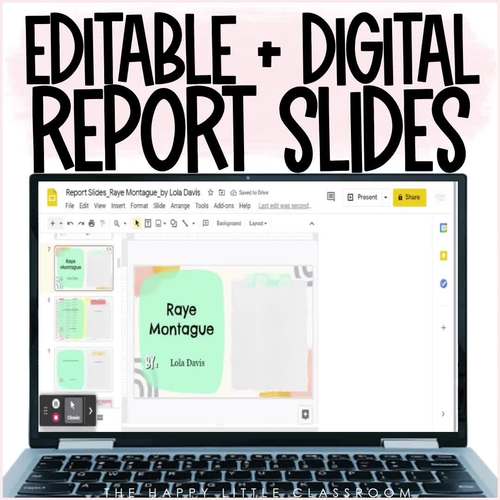 Digital Research and Report Slides - Biography Project | TpT