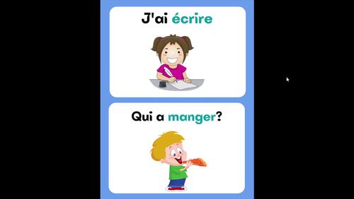 I Have, Who Has? French Verbs Flashcards Game for kids to learn Verbs ...
