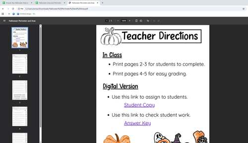 Halloween Decoder Puzzle: Area and Perimeter (Print & Digital) | TPT