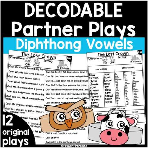 Diphthong Vowels Decodable Partner Plays Phonics Fluency Practice