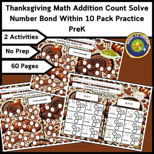 Thanksgiving Math Addition Count Solve Number Bond Within 10 Pack ...