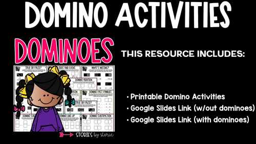 Dominoes Activities Printable and Digital Activities by Stories by Storie