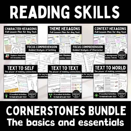 Reading Skills BUNDLE for Comprehension, Connections, Hexagonal ...