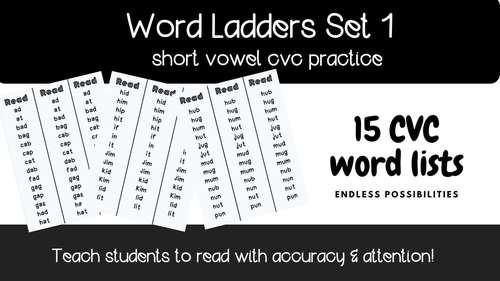 Word Ladders Grades K-3 (Sets 1-3) BUNDLE- OG l SOR l PDF | TPT