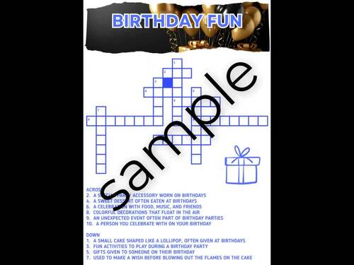 Birthday Crossword Puzzles Fun Food Decorations Activities Traditions ...