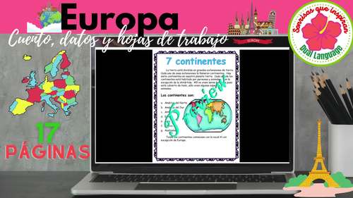 Continente Europeo Europe in Spanish by Sonrisas que Inspiran Dual Language