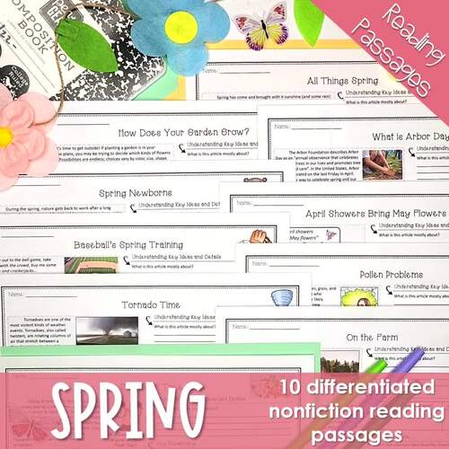Spring Nonfiction Reading Comprehension Passages and Questions | TPT