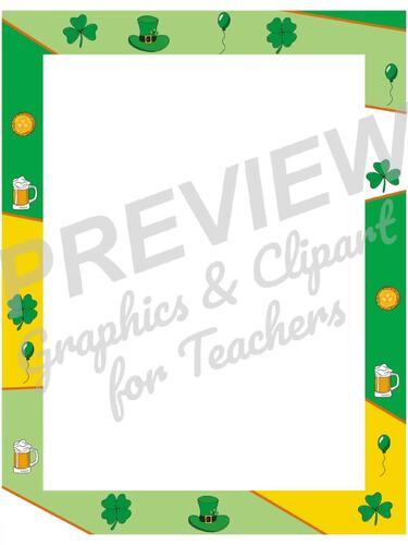 St. Patrick's Day Borders Cute Irish Kids and Objects {Clipart for ...