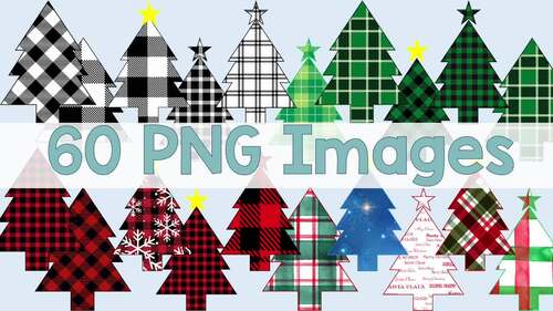 Buffalo Plaid Christmas Tree Clipart | Christmas Clip Art | Modern ...