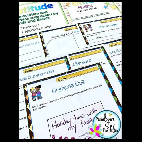 GRATITUDE Lessons and Activity / Thanksgiving - Character Education