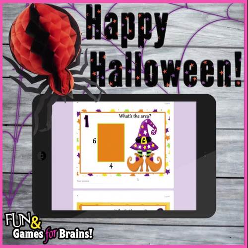 Area - Halloween themed "Monster Mash Area Bash" Task cards Distance ...