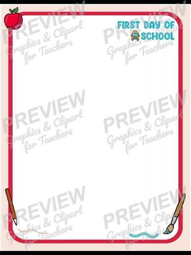 Back to School Borders Writing Paper Page Frames {Clipart for Teachers}