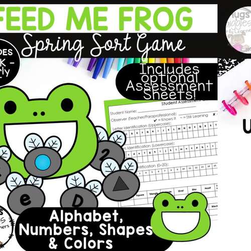 Feed Me Frog – Spring Letter, Number, Shape & Color Sort Game | PreK–1